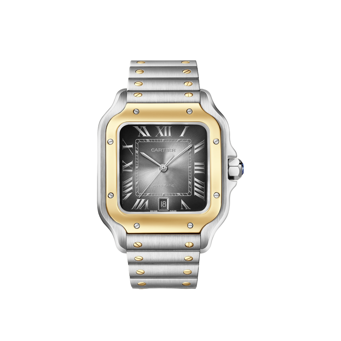 까르띠에 산토스 드 워치 라지 오토매틱 핑크 골드 메탈 레더 브레이슬릿 | Cartier | KREAM