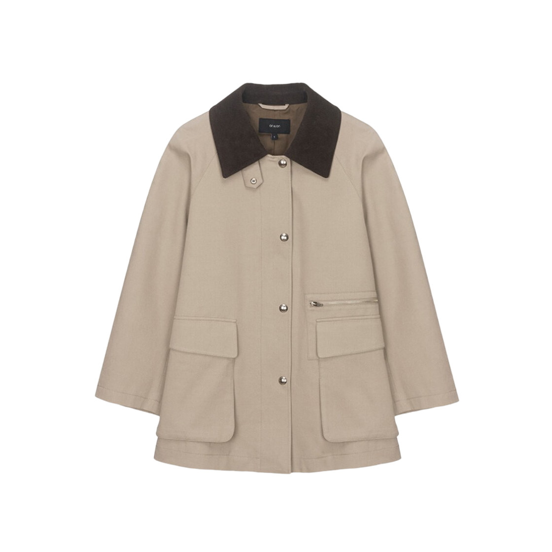 (W) 온앤온 코듀로이 칼라 아웃포켓 점퍼 다크 베이지 | On&On | KREAM