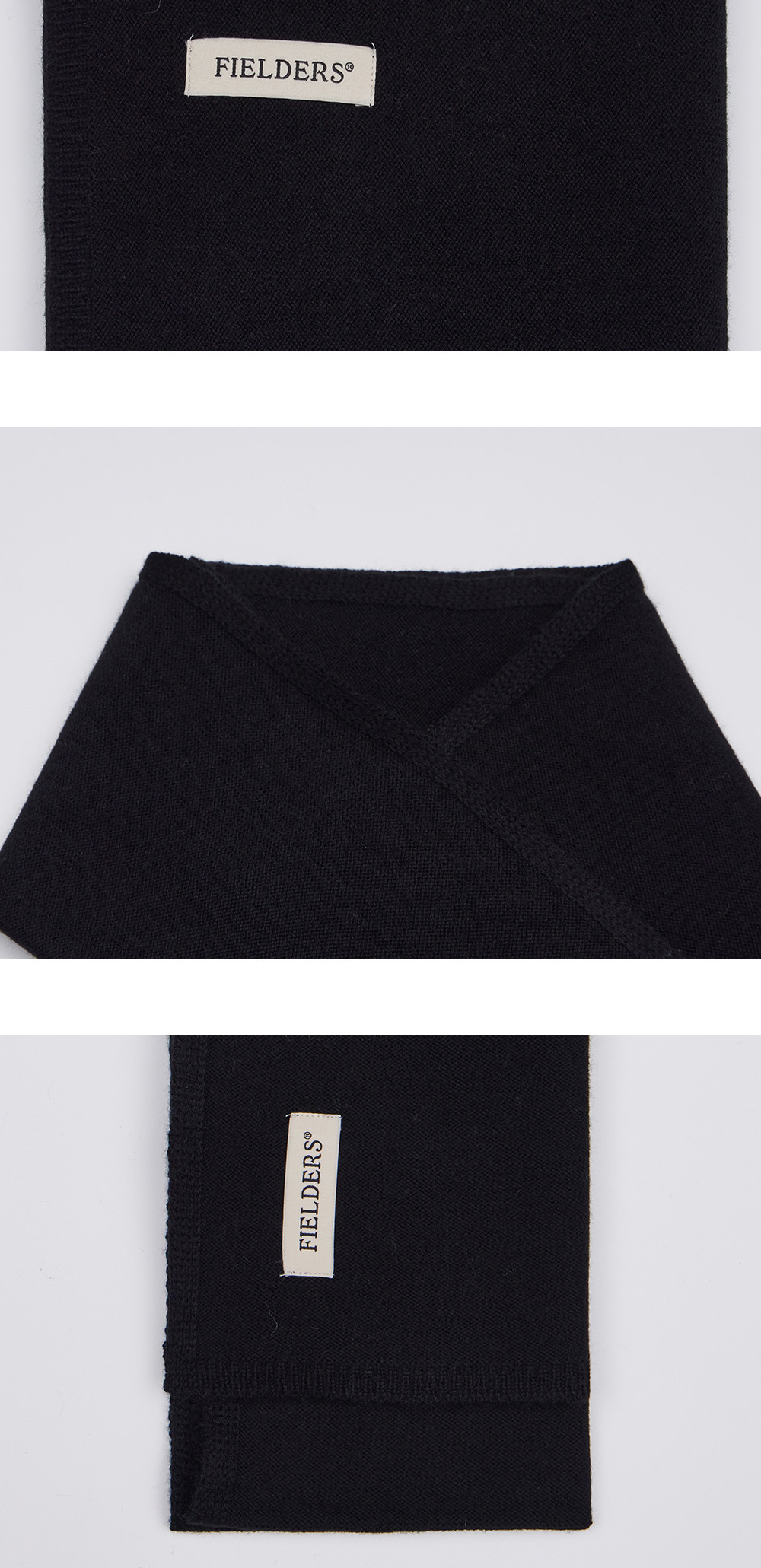 필더스 울 머플러 블랙 | Fielders | KREAM