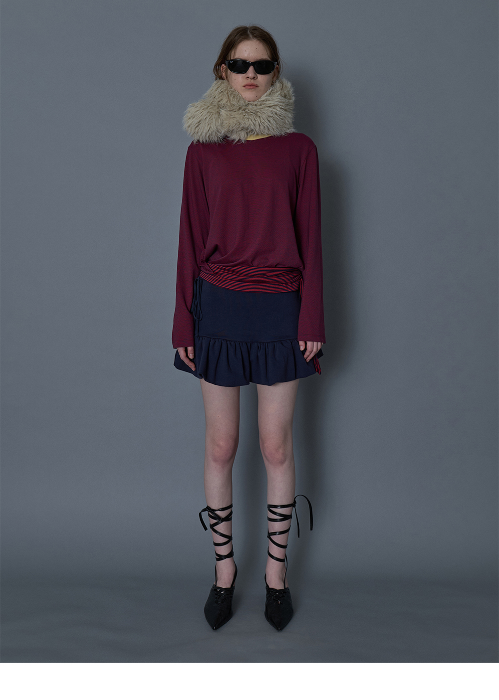 경 미니 퍼프 스커트 네이비 | Gyeong | KREAM