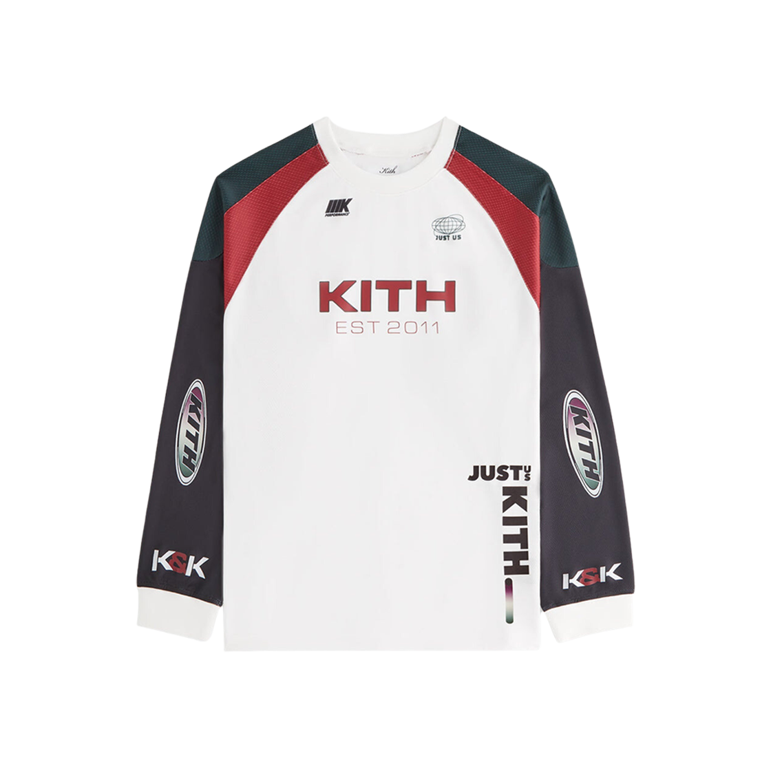 (W) 키스 리들리 패널드 테크 롱슬리브 티셔츠 화이트 | Kith | KREAM