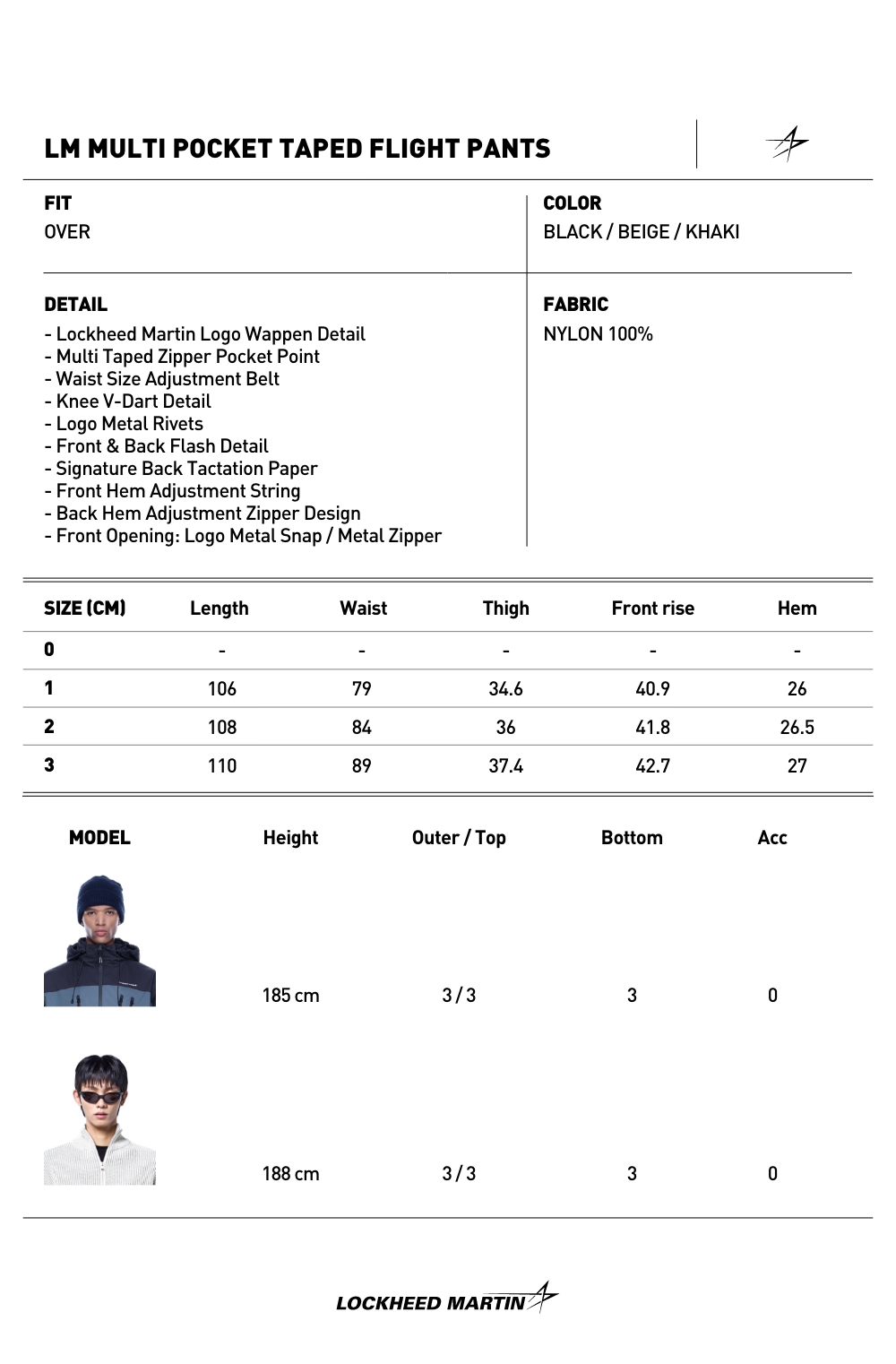 록히드마틴 LM 멀티 포켓 테잎 플라이트 팬츠 블랙 | LOCKHEED MARTIN | KREAM