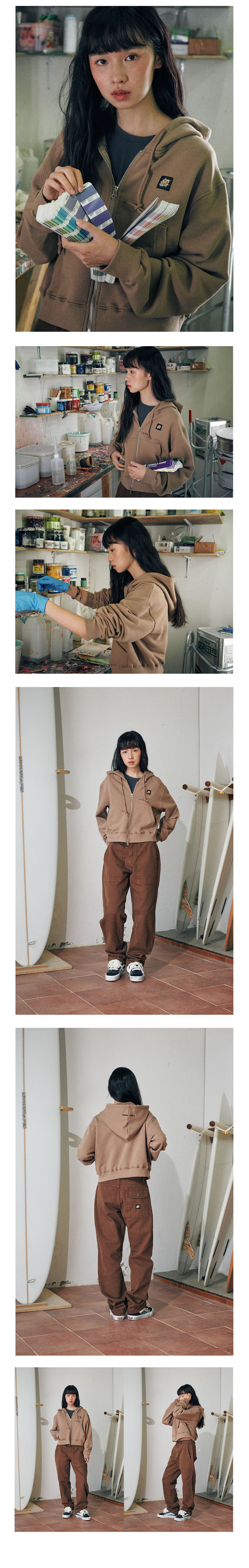 플랫웨이브 온다 후디드 집업 코코아 | Flatwave | KREAM