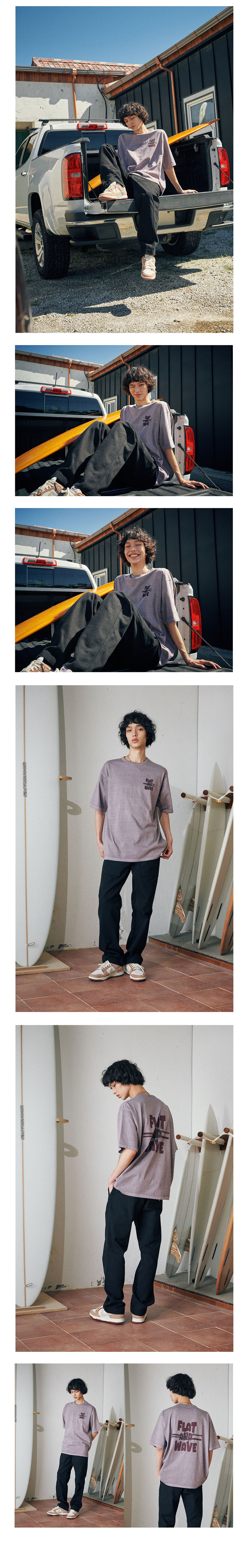 플랫웨이브 카이 피그먼트 다잉 티셔츠 퍼플 | Flatwave | KREAM