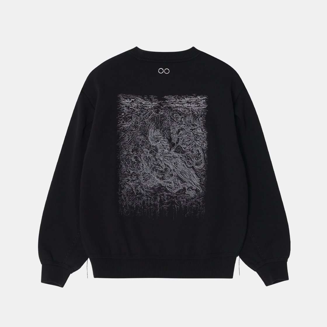 송지오 컬렉션 NIGHT THIEVES 엠브로이드 크루넥 니트 블랙 | SONGZIO | KREAM
