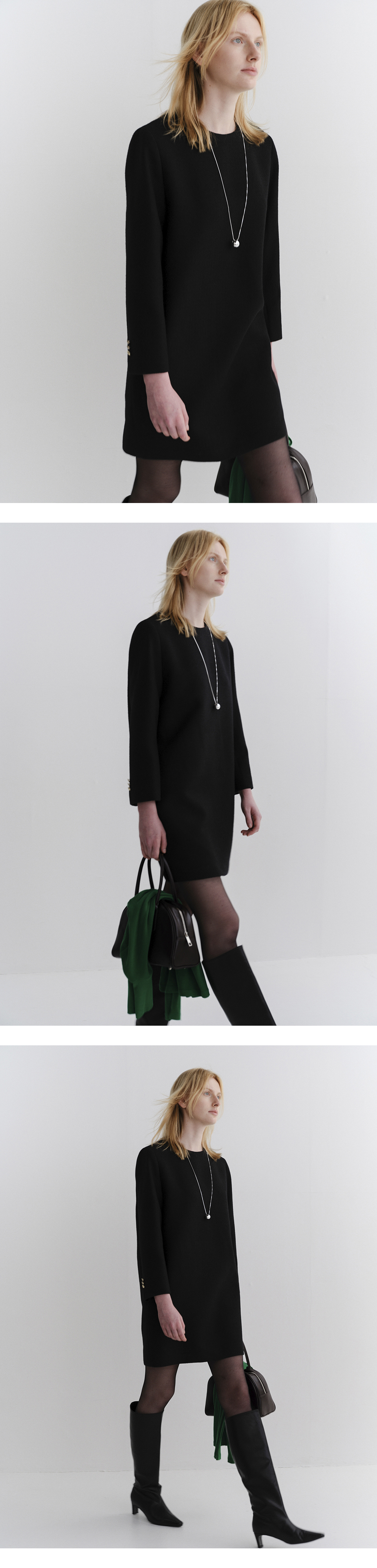 아르카익 플레인 트위드 드레스 블랙 | ARCHAIC | KREAM