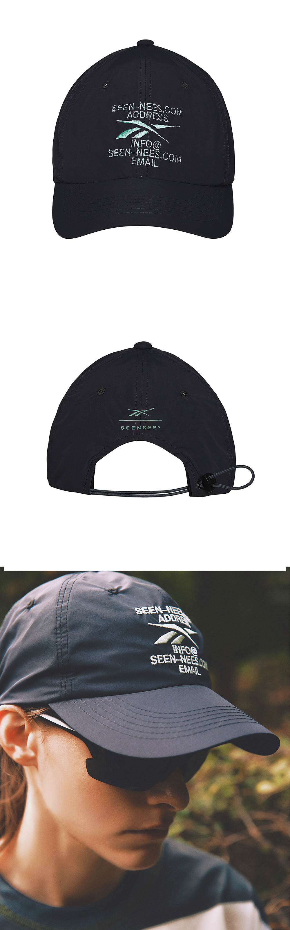 씬 x 리복 컨택 로고 캡 블랙 | SEEN | KREAM