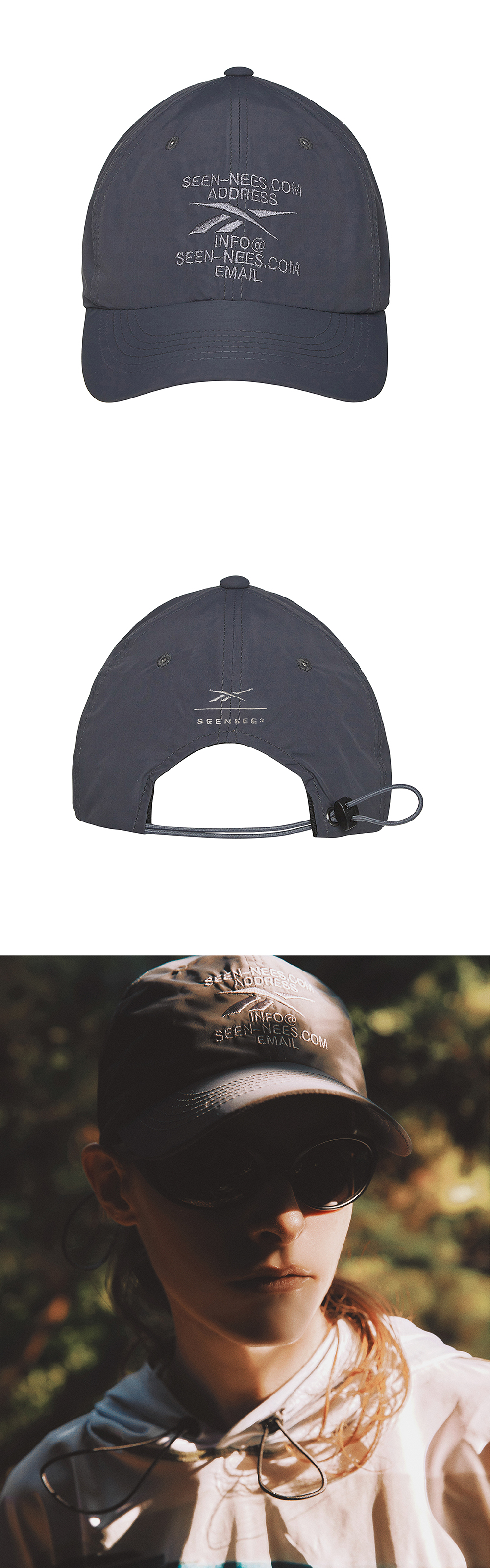 씬 x 리복 컨택 로고 캡 그레이 | SEEN | KREAM