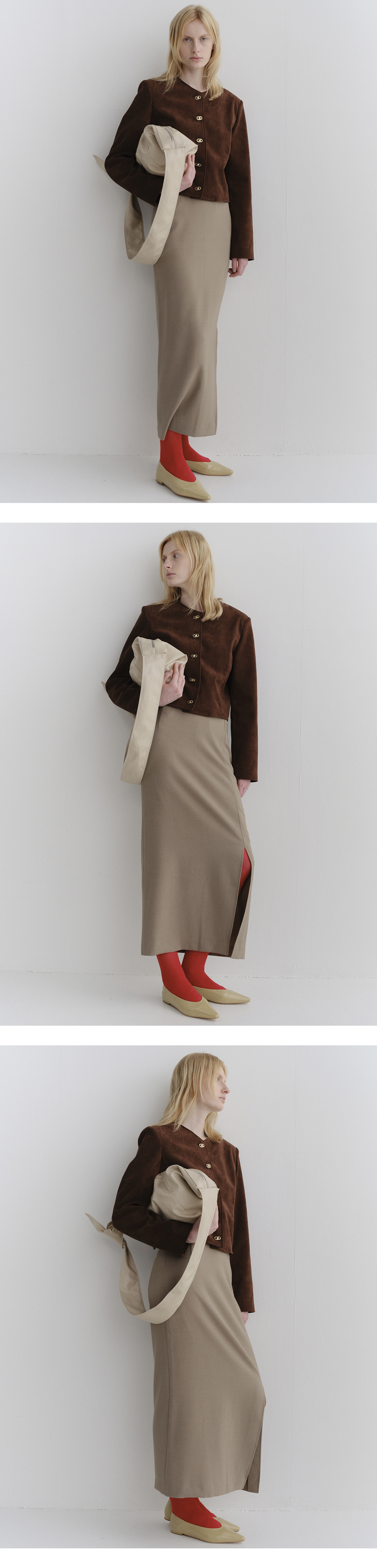 아르카익 사이드 슬릿 스커트 베이지 | ARCHAIC | KREAM