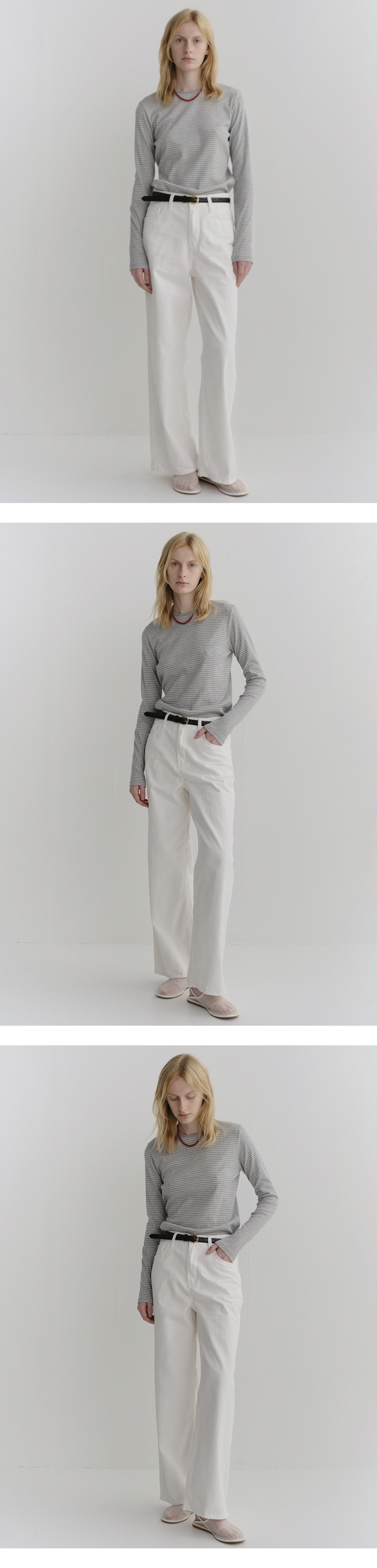 아르카익 베이직 스트라이프 티셔츠 멜란지 | ARCHAIC | KREAM