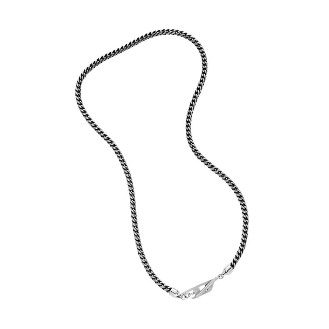 디젤 Dx1552040 스테인리스 스틸 체인 네크리스 실버 블랙 | Diesel | KREAM