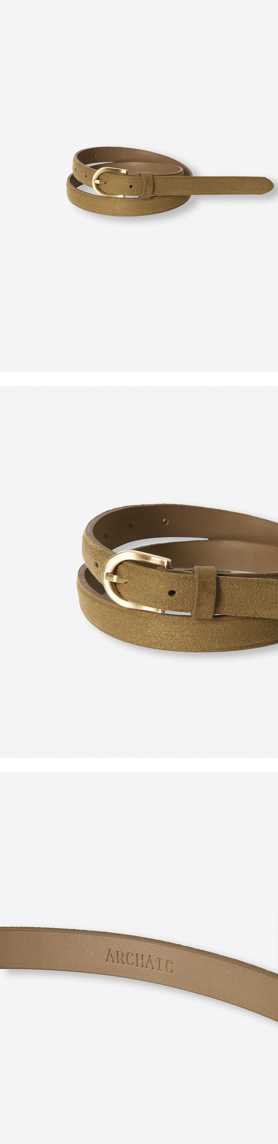 아르카익 스웨이드 벨트 카멜 | ARCHAIC | KREAM