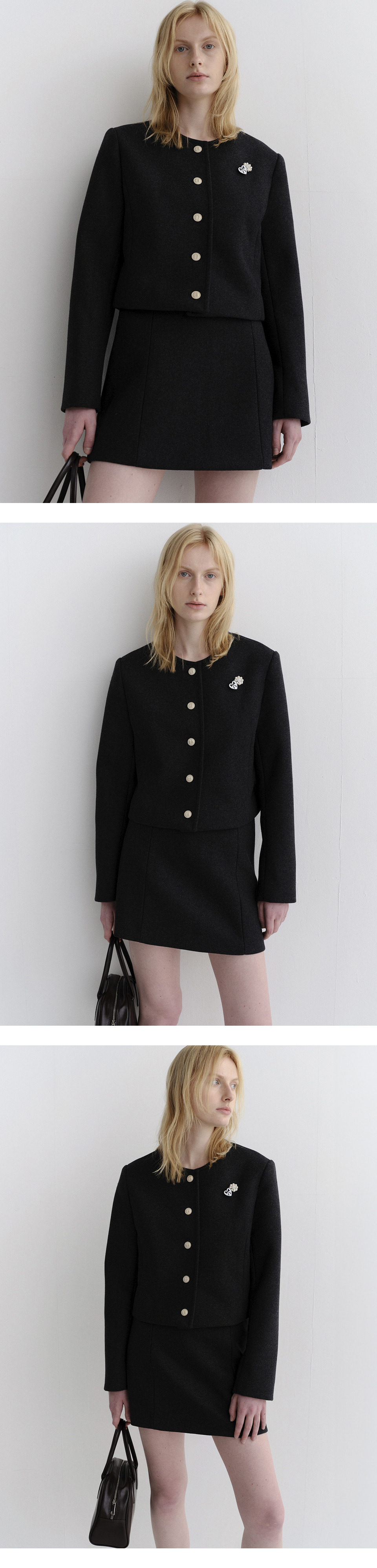 아르카익 클래식 울 트위드 셋업 차콜 | ARCHAIC | KREAM