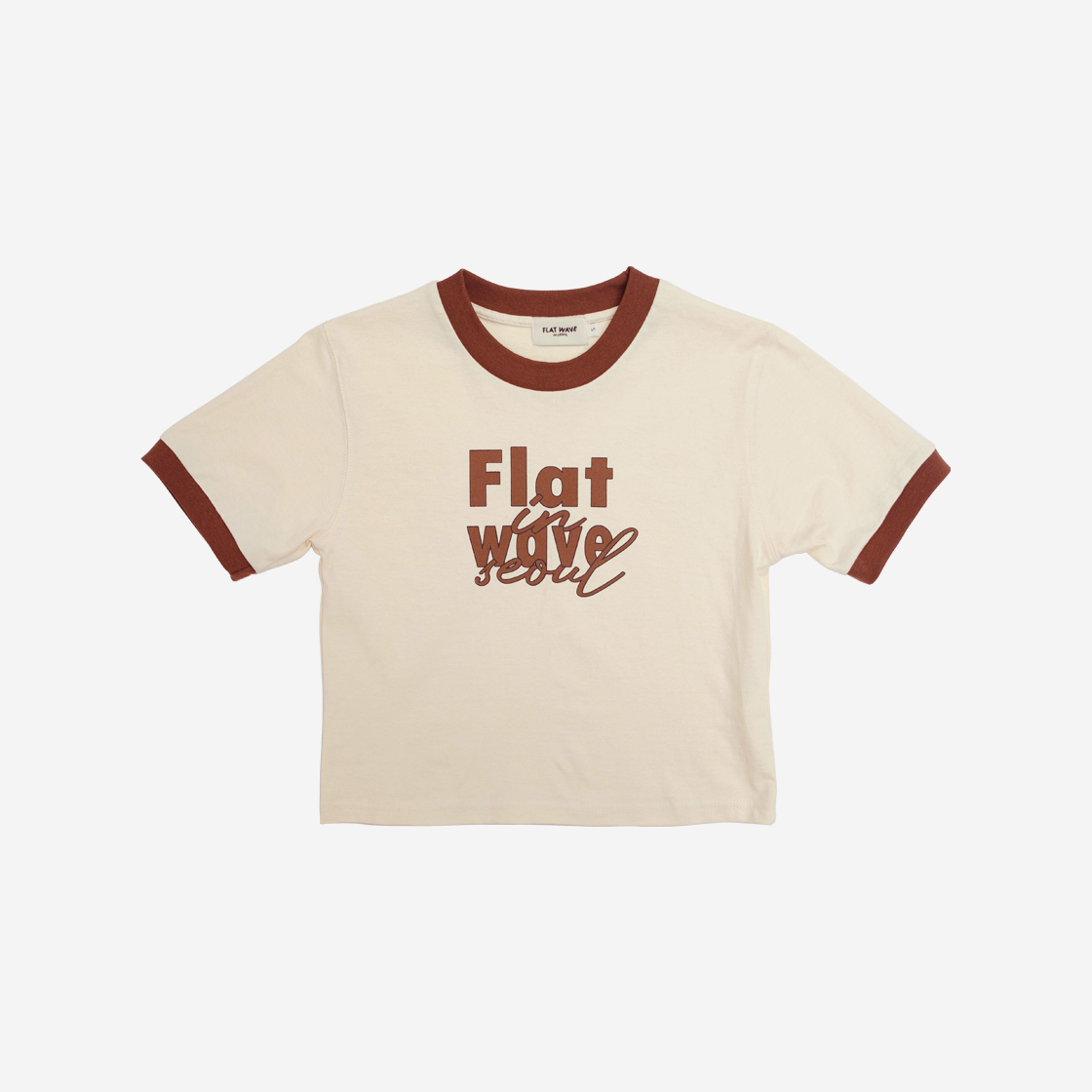 플랫웨이브 미나이 크롭 프린트 티셔츠 베이지 | Flatwave | KREAM