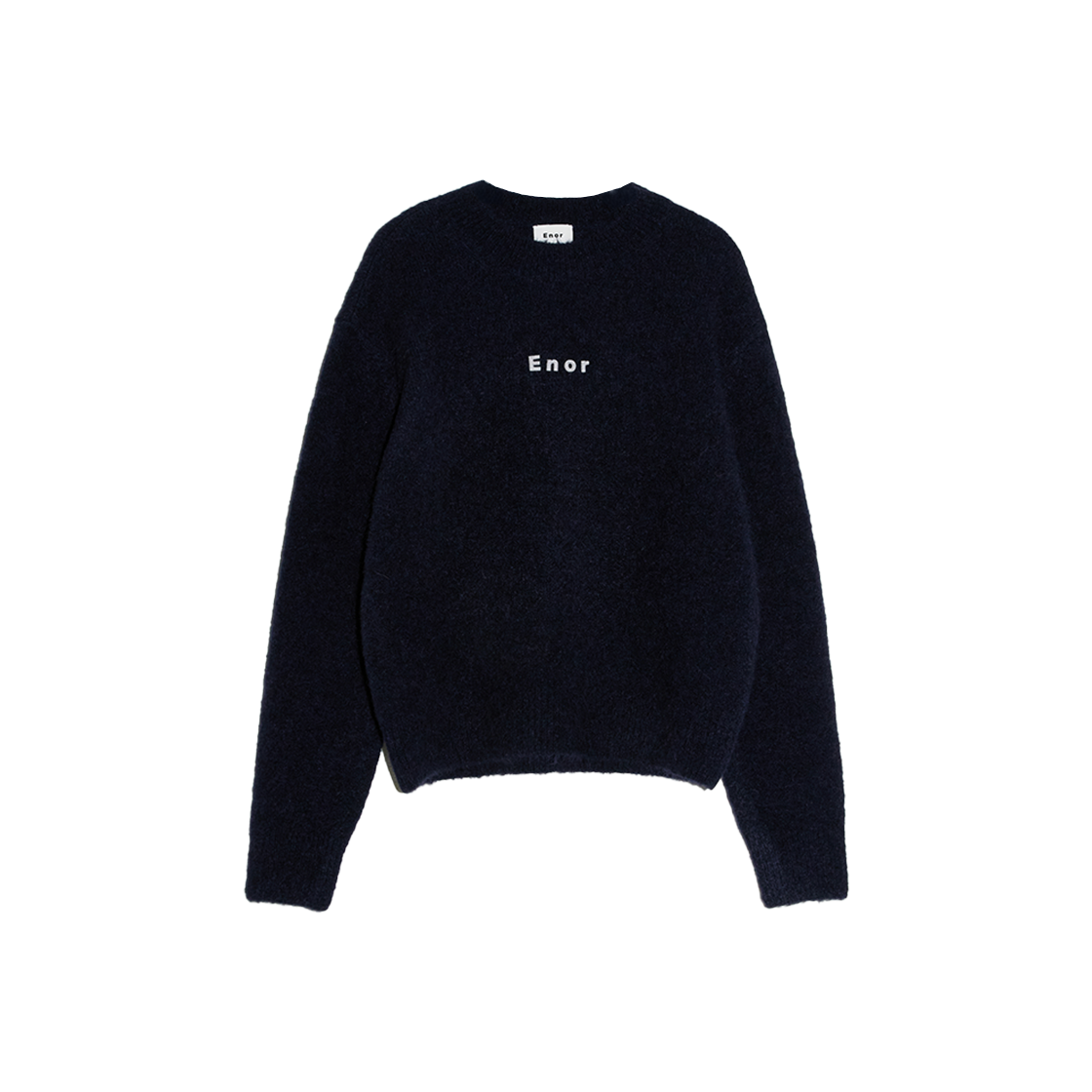 엔오르 우먼 로고 에센셜 니트 풀오버 네이비 | ENOR | KREAM