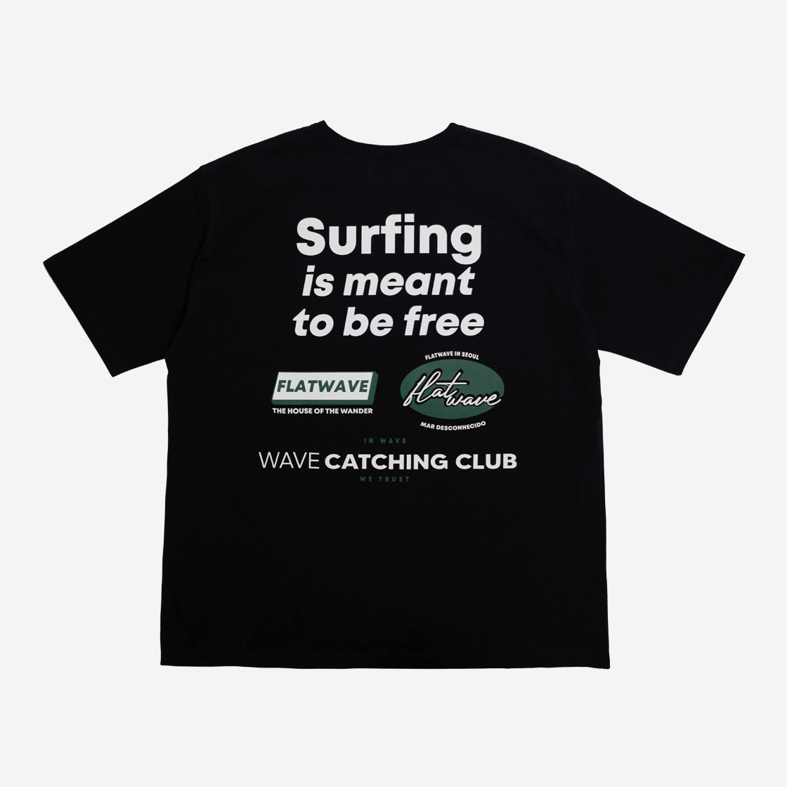 플랫웨이브 니 프린트 티셔츠 블랙 | Flatwave | KREAM