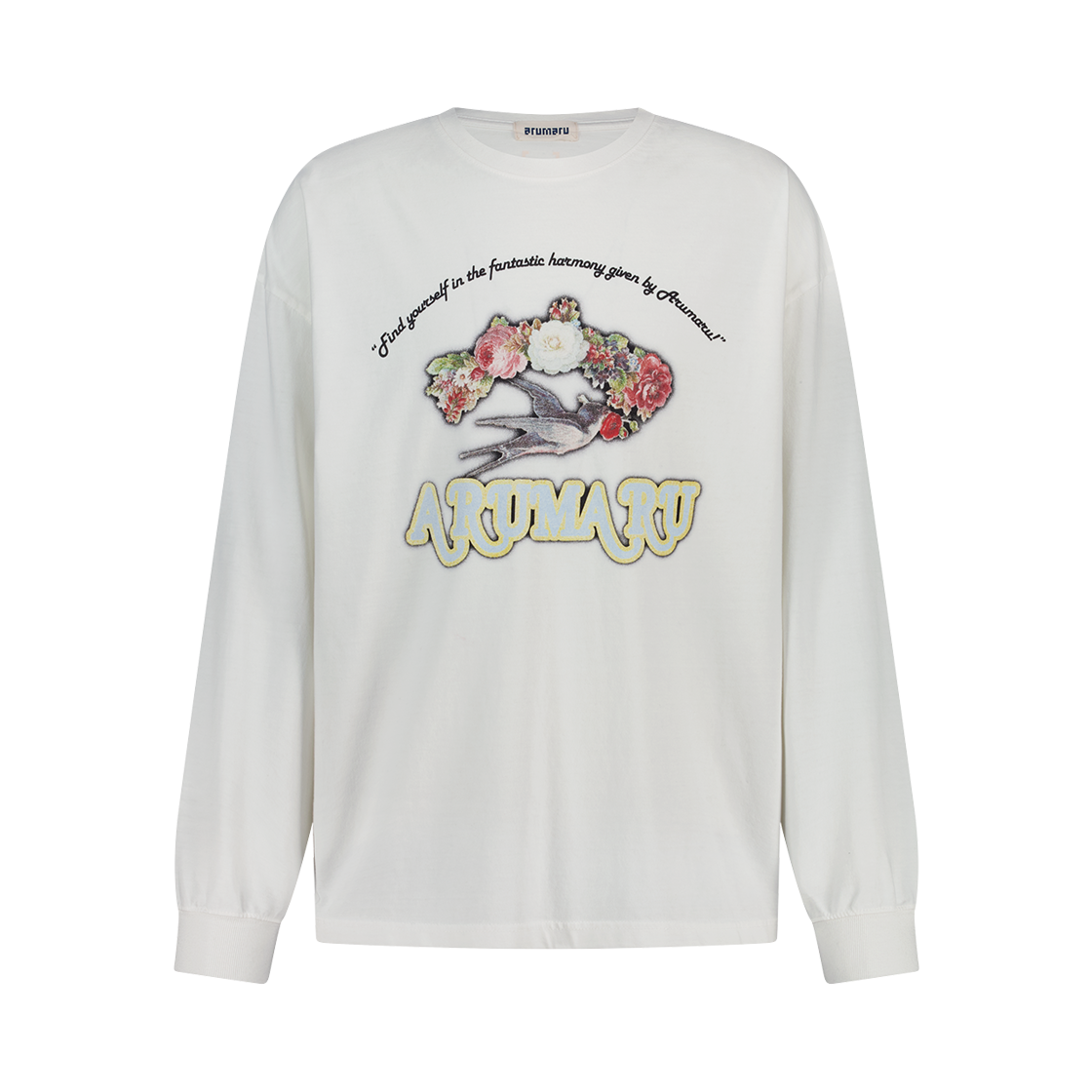 아루마루 플라워 버드 롱 슬리브 티셔츠 화이트 | arumaru | KREAM