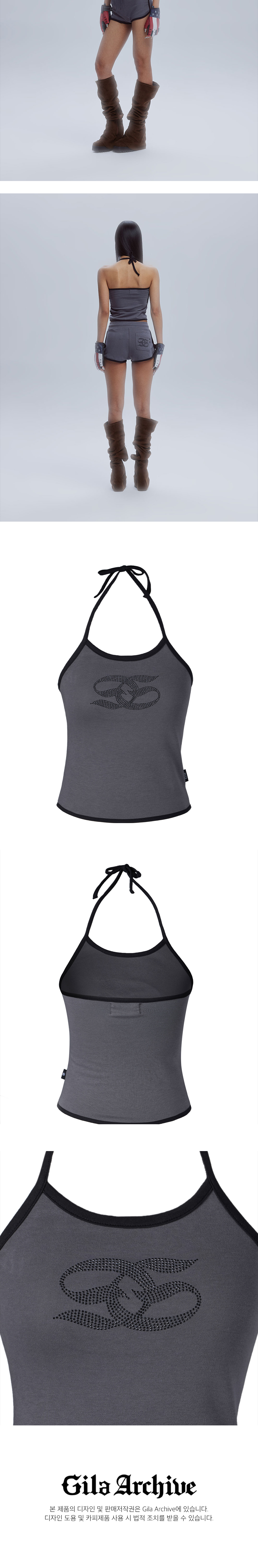 길라 아카이브 심볼 홀터넥 차콜 | GILAARCHIVE | KREAM
