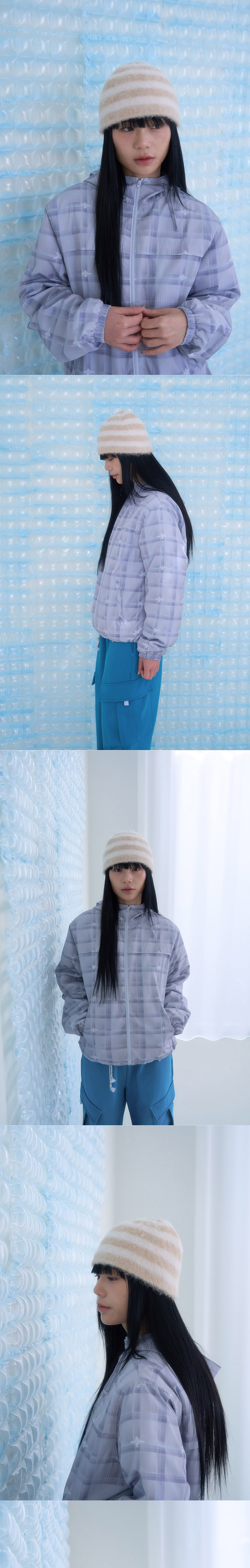 서서 헤어리 스트라이프 비니 베이지 | SUH SUH | KREAM