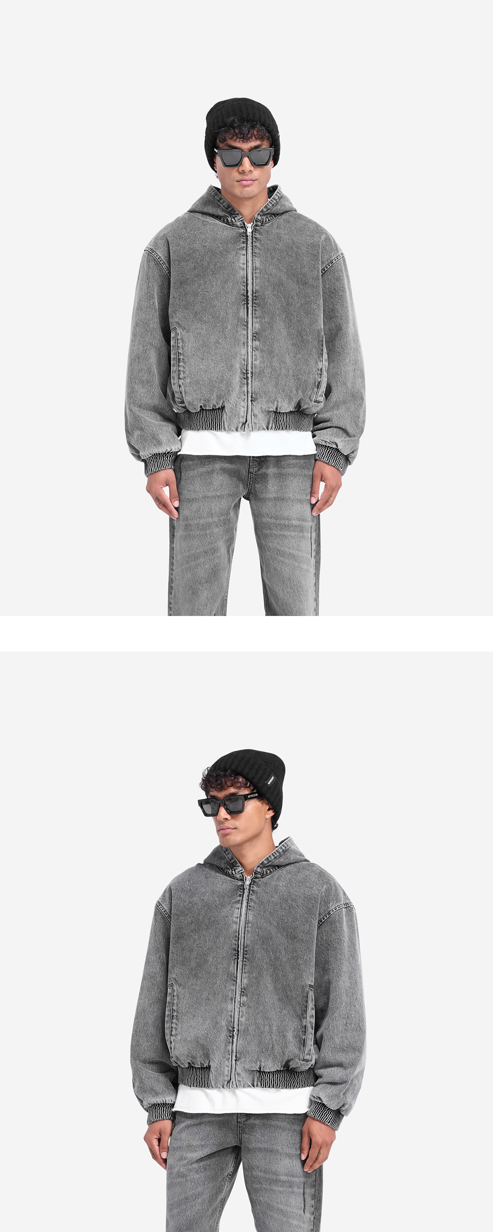 리프레젠트 RS 후드 데님 봄버 차콜 그레이 - 24FW | Represent | KREAM