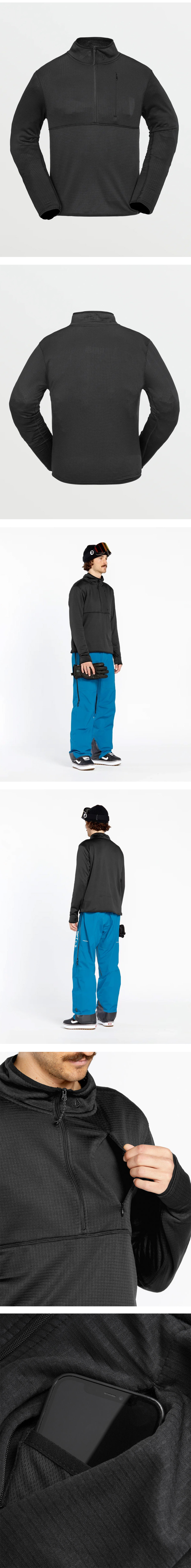 볼컴 그리드락 모크넥 라운드 맨투맨 블랙 | VOLCOM | KREAM