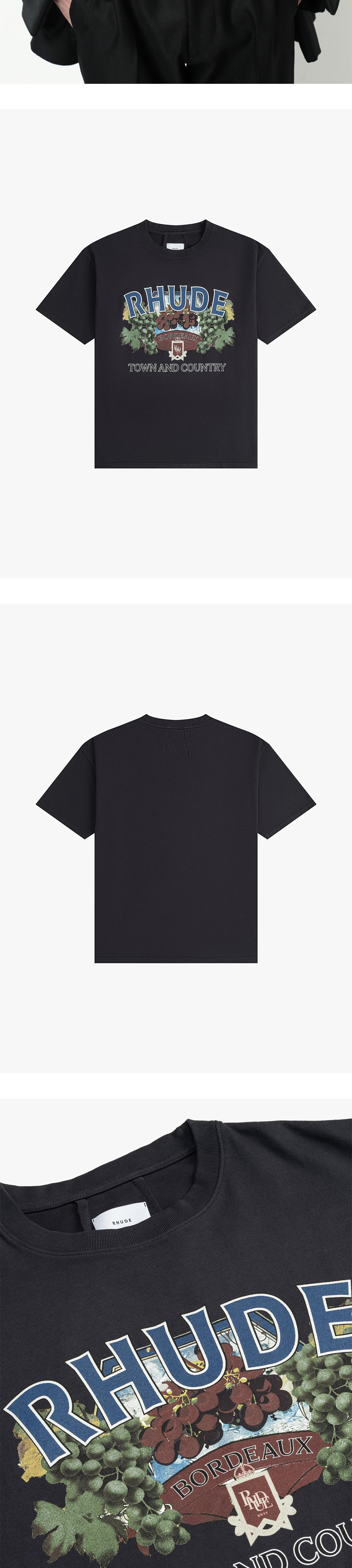 루드 타운 앤 컨트리 티 빈티지 블랙 - 24FW | Rhude | KREAM