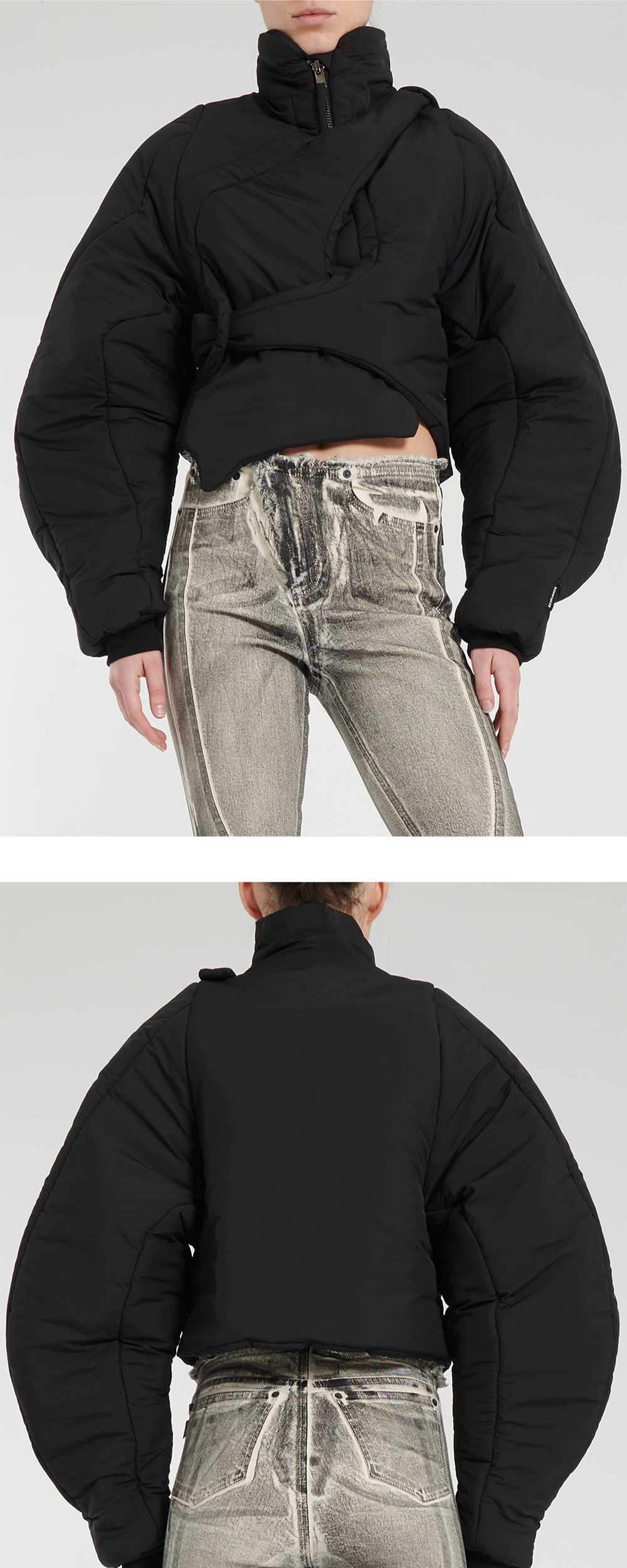 오토링거 우먼 어시메트리컬 패디드 자켓 블랙 - 24FW | Ottolinger | KREAM