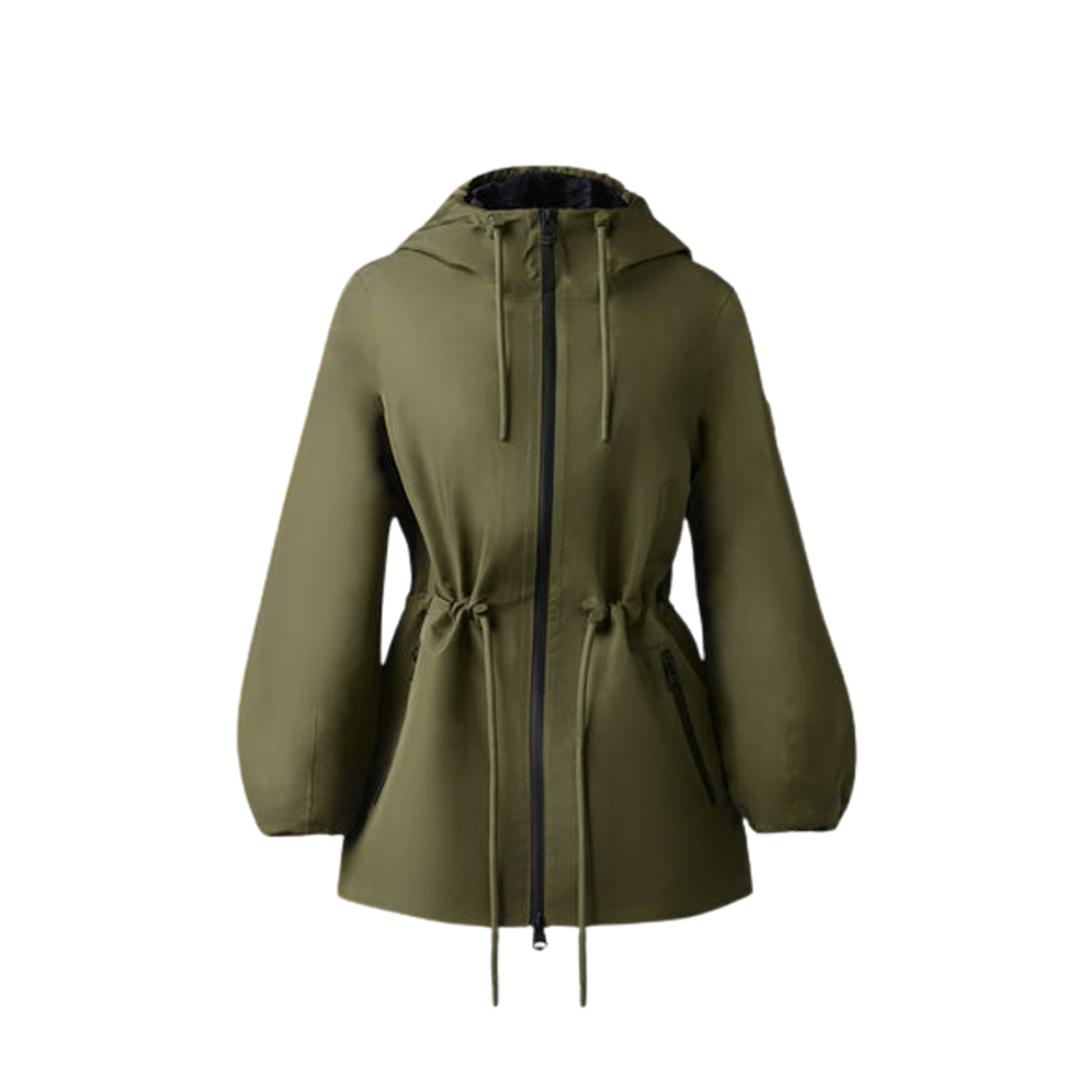 (W) 맥카지 칼레아 테크니컬 레인 자켓 드로우코드 웨이스트 라이트 밀리터리 네이비 | Mackage | KREAM