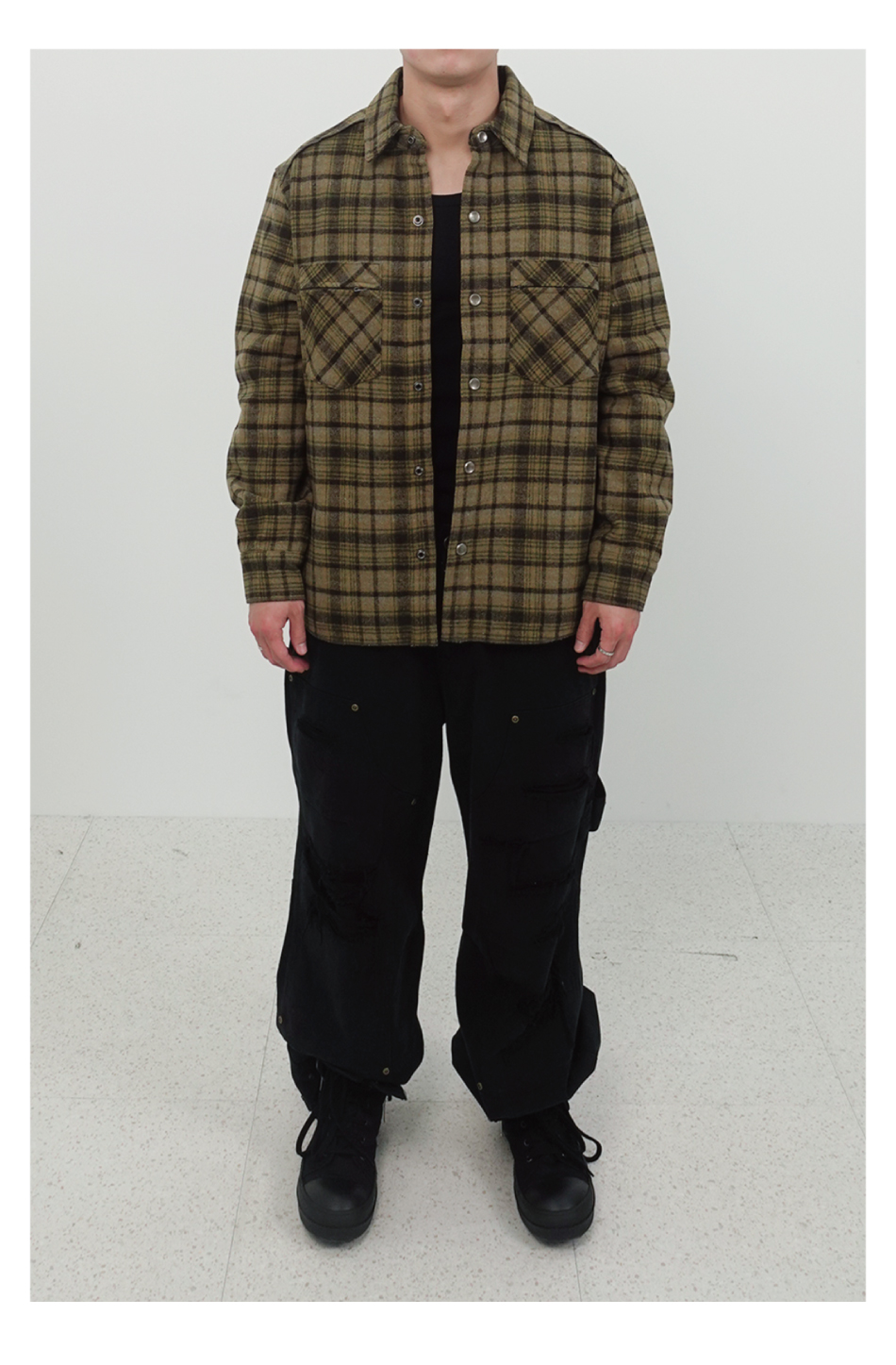 이티씨이 헤비 울 퀼팅 자켓 그린 | ETCE | KREAM