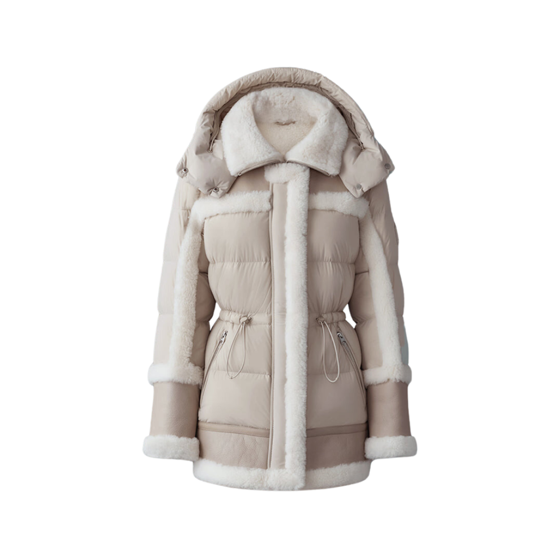 (W) 맥카지 릴리베스 믹스드 미디어 셔링 다운 파카 트렌치 내츄럴 | Mackage | KREAM