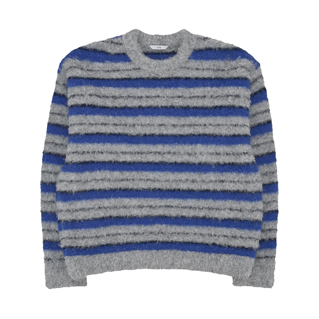 에스티유 X 행크 스트라이프 헤어리 니트 블루 | STU | KREAM