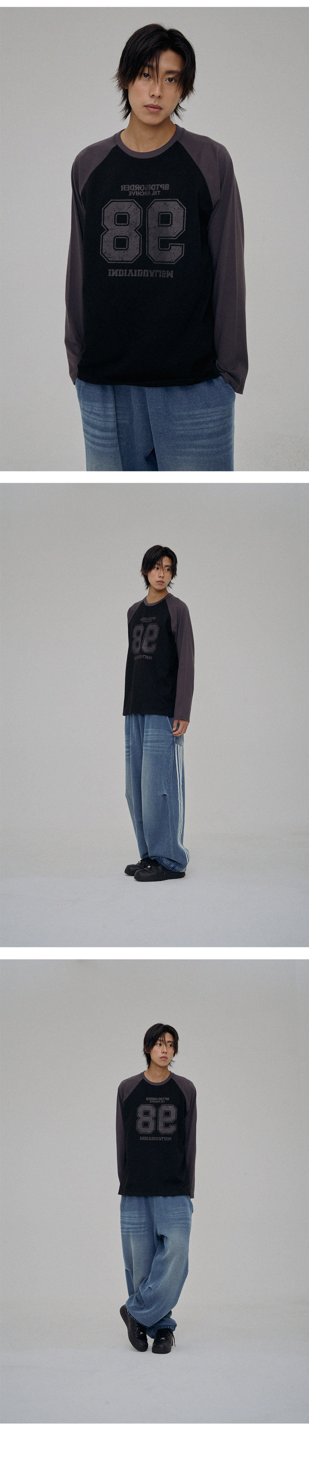 비피투디스오더 98 래글런 오버핏 롱 슬리브 블랙 | BP2DISORDER | KREAM