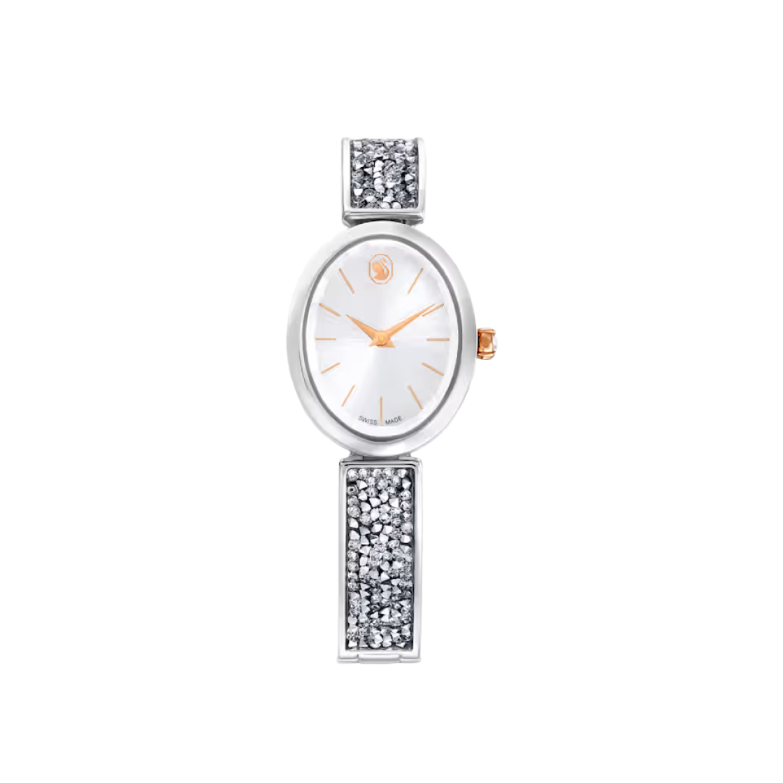(W) 스와로브스키 크리스탈 락 오발 워치 실버 | Swarovski | KREAM