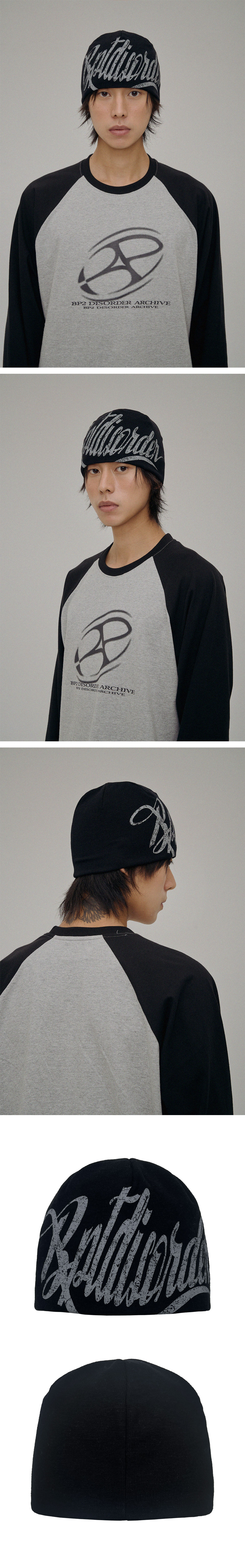 비피투디스오더 BPT 커시브 비니 블랙 | BP2DISORDER | KREAM