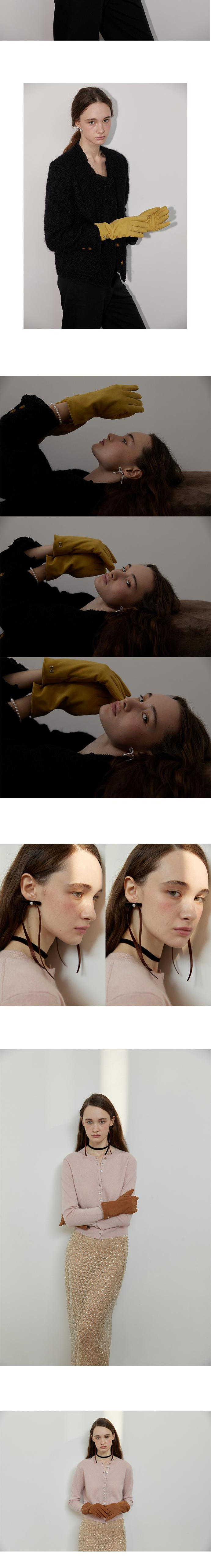 러브미몬스터 스웨이드 롱 글로브 머스타드 | lovememonster | KREAM