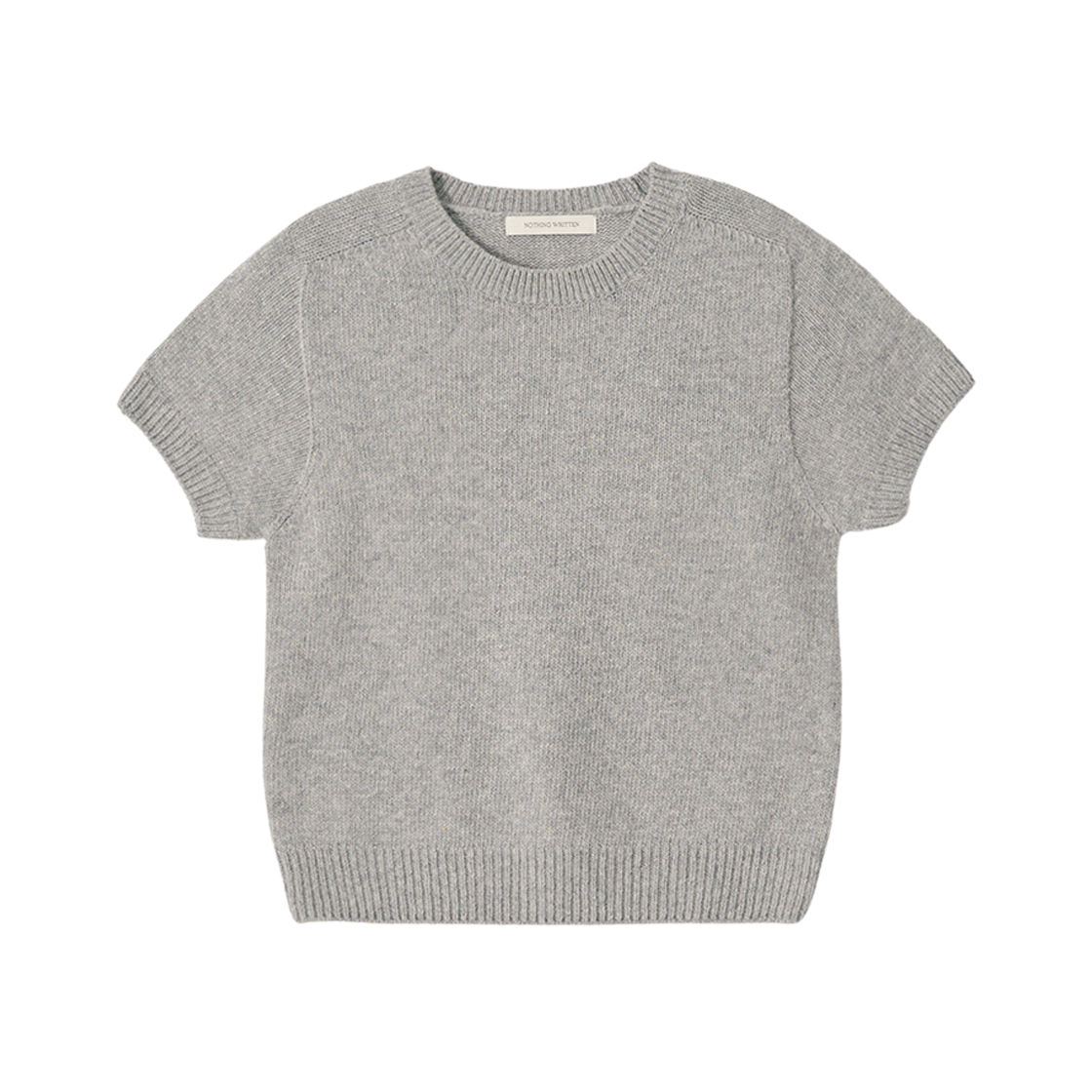 (W) 낫띵 리튼 푸노 숏슬리브 니트 그레이 | Nothing Written | KREAM