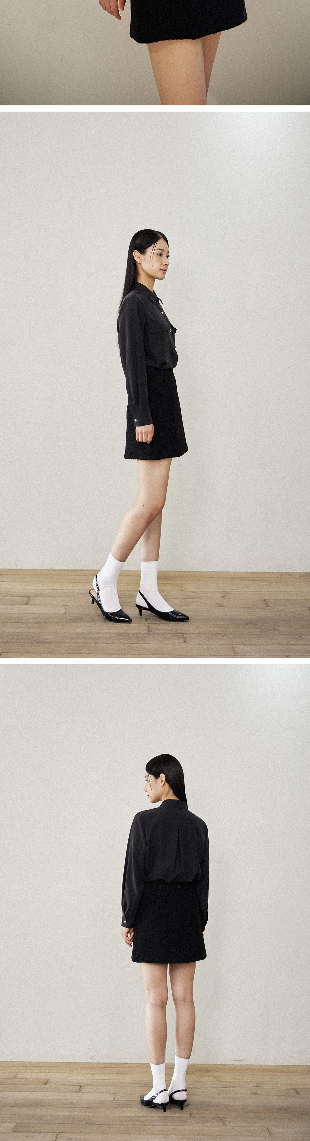 필더스 여성 텐셀 포켓 블라우스 블랙 | Fielders | KREAM