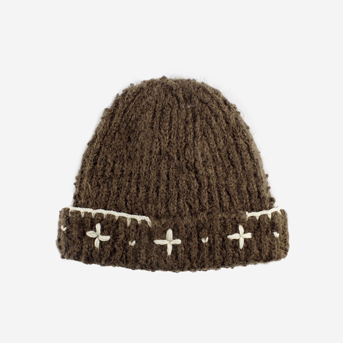 루바티 꽃자수 핸드스티치 비니 브라운 | RUBATI | KREAM