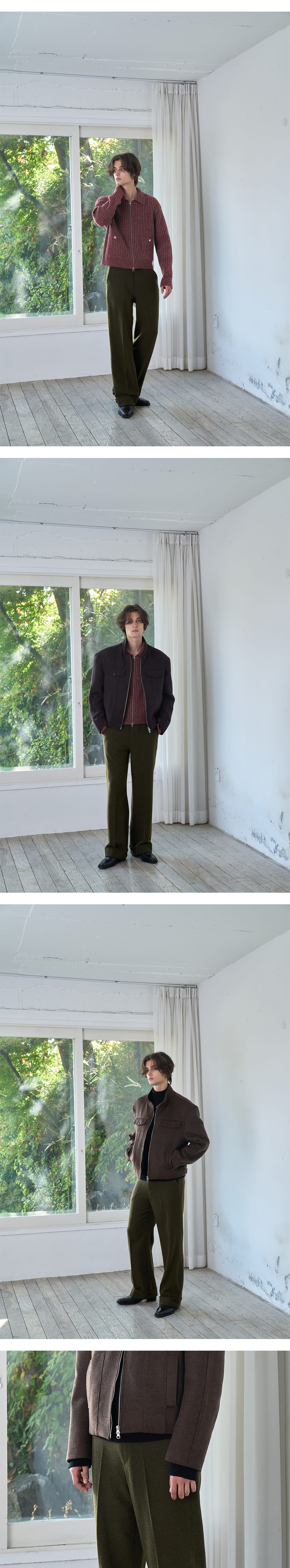 웨이비니스 턴업 포인트 슬랙스 카키 | Waviness | KREAM