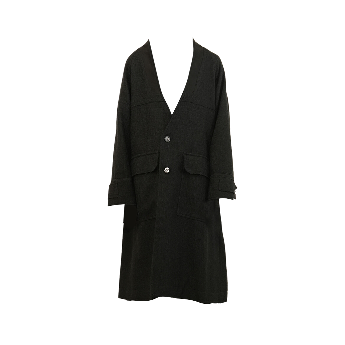 안셀름 트위드 칼라리스 코트 블랙 | Ancellm | KREAM