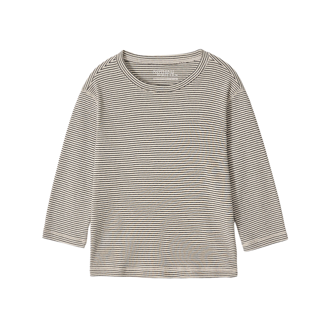 (W) 낫띵 리튼 스트라이프 코튼 티셔츠 블랙 | Nothing Written | KREAM