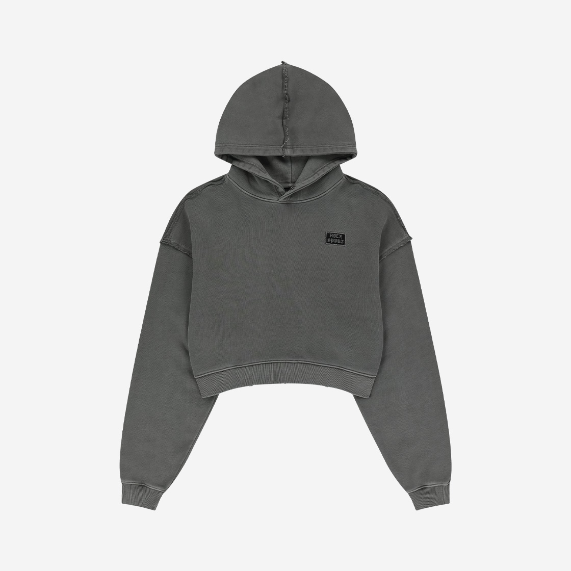 에이치덱스 우먼스 빅후드 데미지 피그먼트 크롭 후디 피그먼트 그레이 | HDEX | KREAM