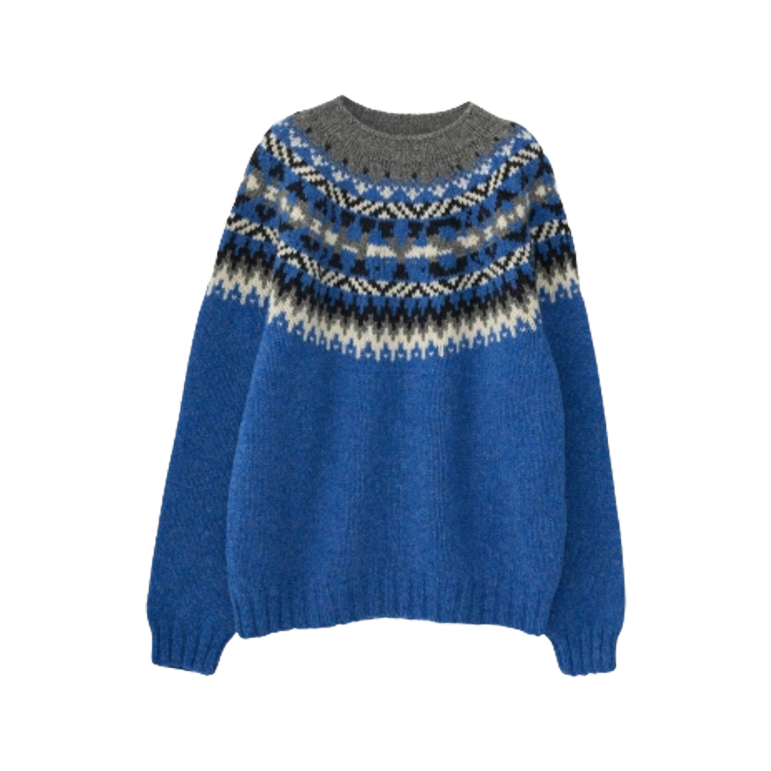 히스테릭 글래머 x 할리 오브 스코틀랜드 HYS 로고 자카드 노르딕 스웨터 탑 그레이 | Hysteric Glamour | KREAM