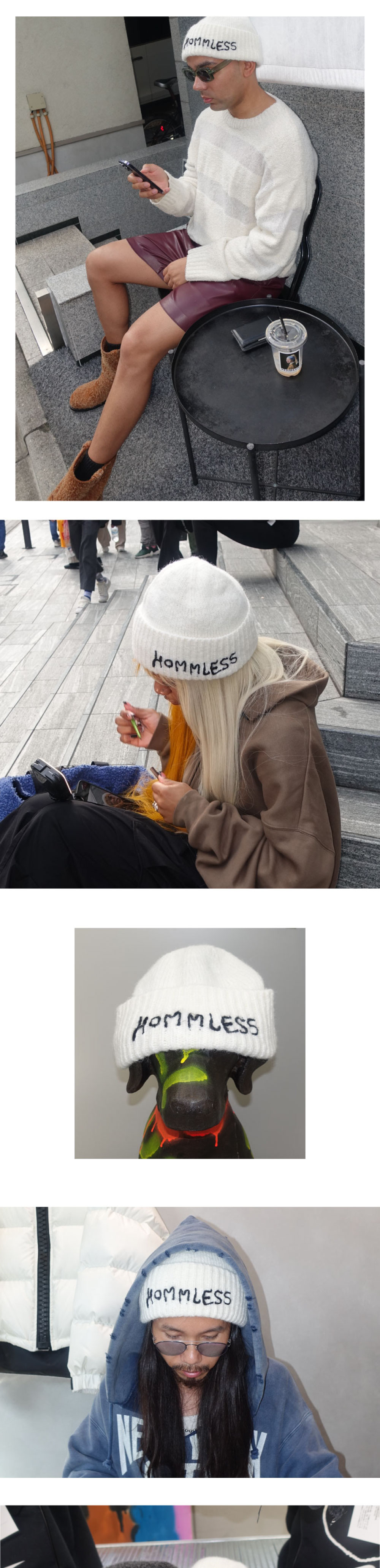 홈리스 핸드 스티치 비니 아이보리 | Hommless | KREAM