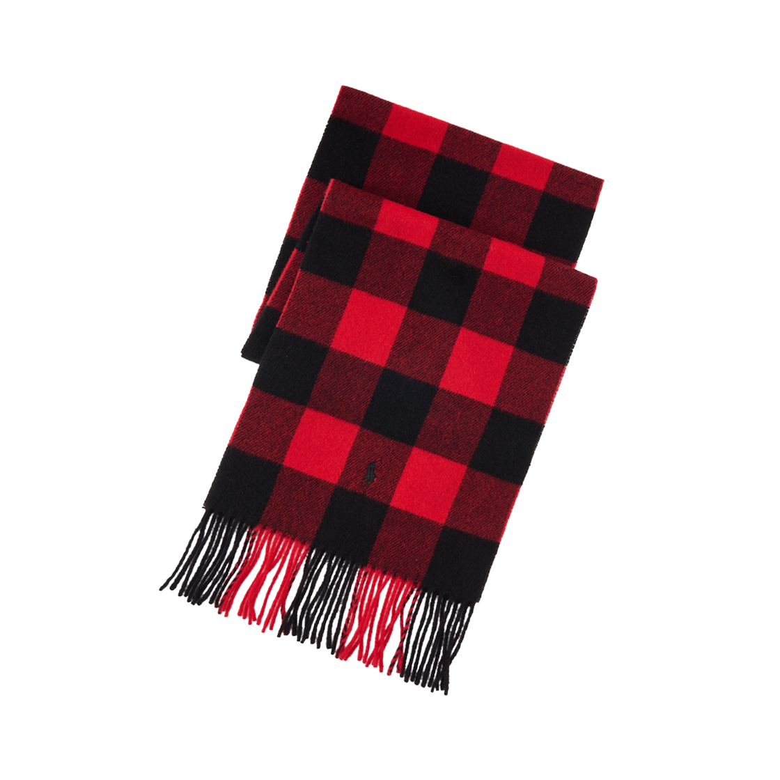 폴로 랄프 로렌 플래드 프린지 울 스카프 레드 블랙 - 24FW | Polo Ralph Lauren | KREAM