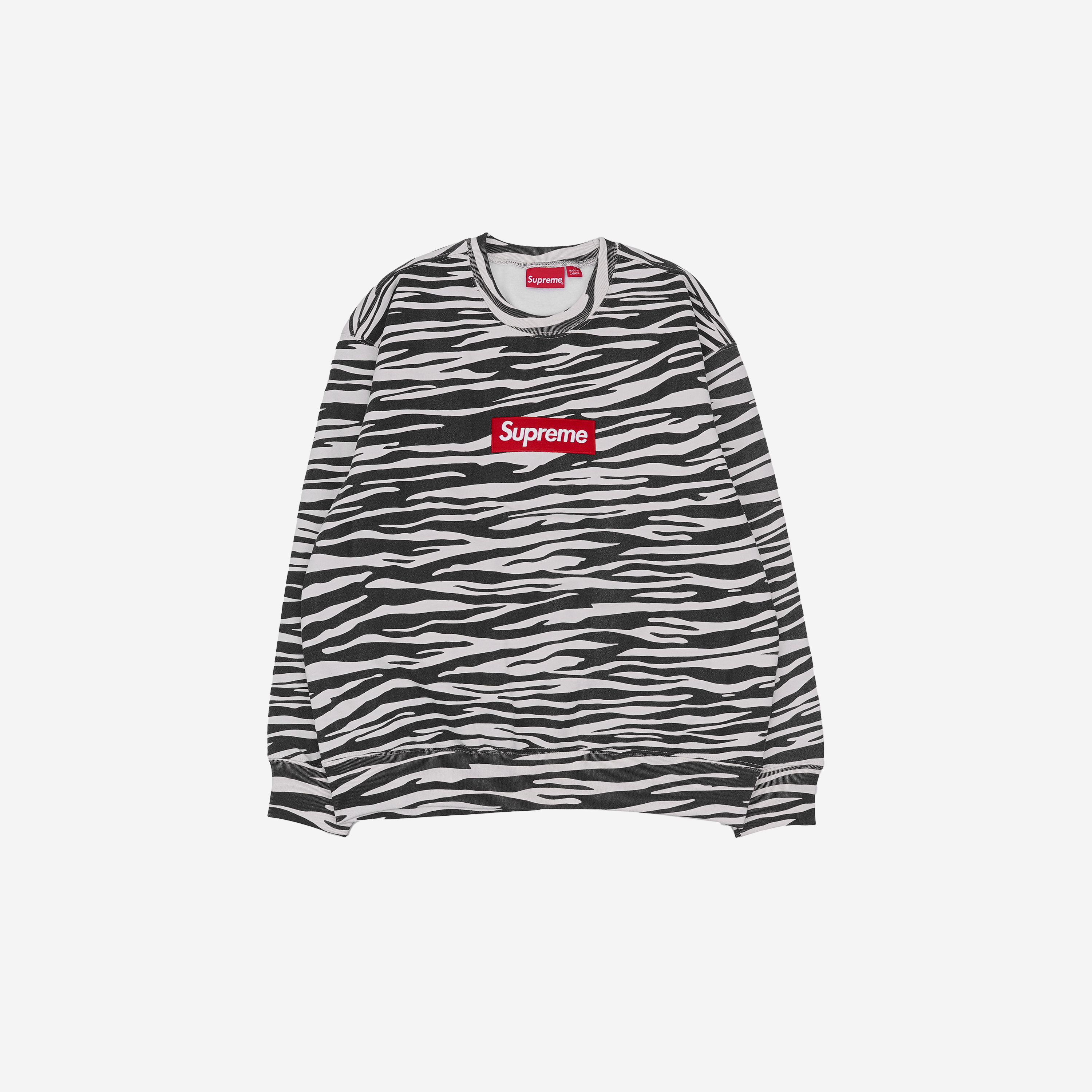 슈프림 박스로고 크루넥 지브라 - 22FW | KREAM