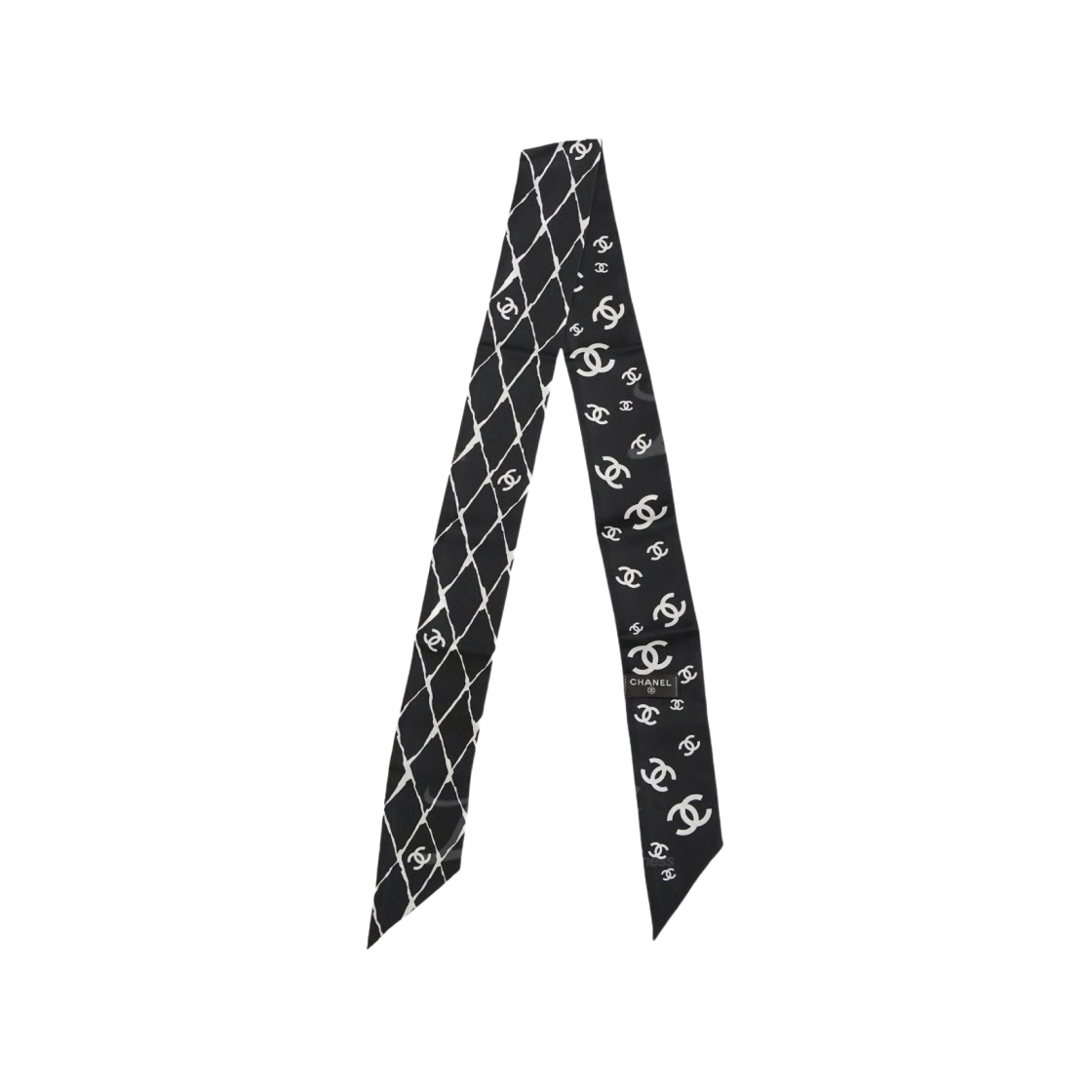 (W) 샤넬 슬림 방도 실크 트윌 & 블랙 화이트 | Chanel | KREAM