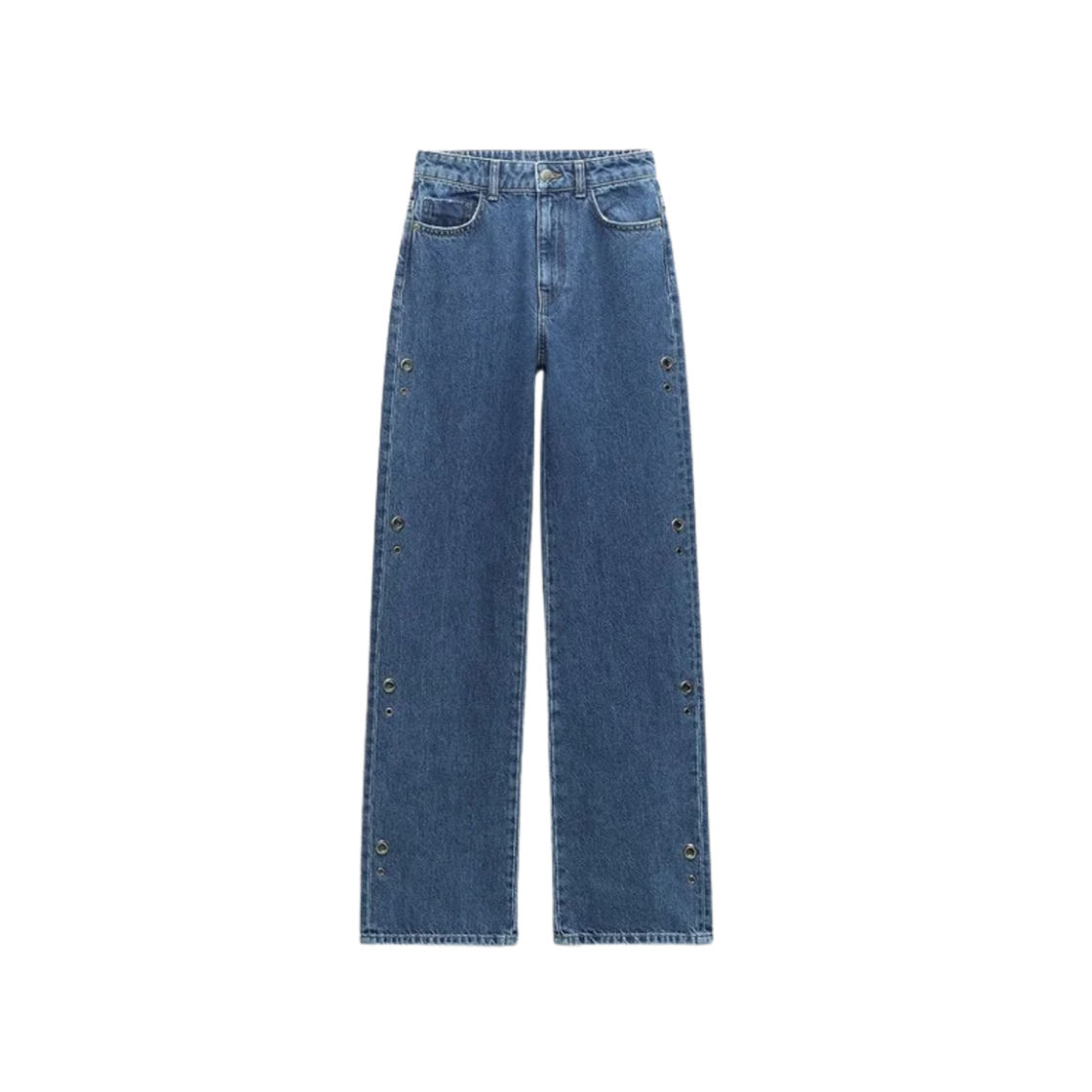 (W) 자라 하이웨이스트 스트레이트 진 미디움 블루 | Zara | KREAM