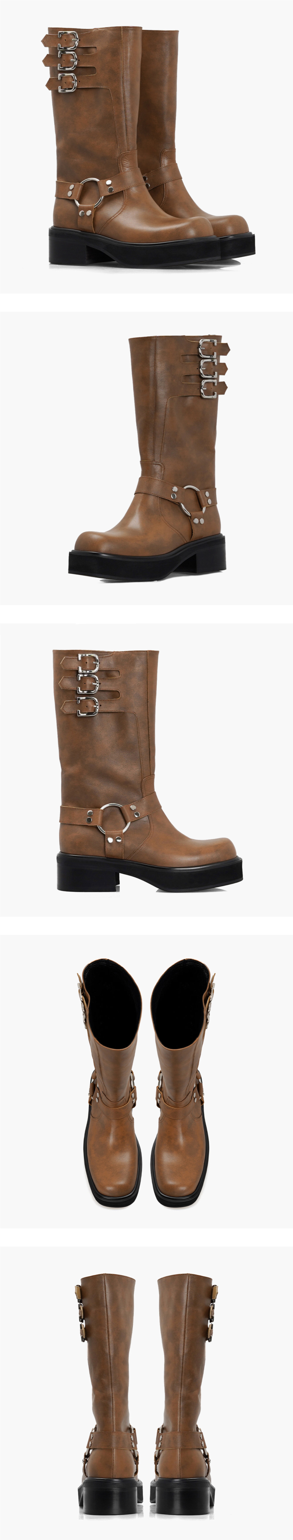 러프넥 619 세이디 바이커 부츠 브라운 | Roughneck | KREAM