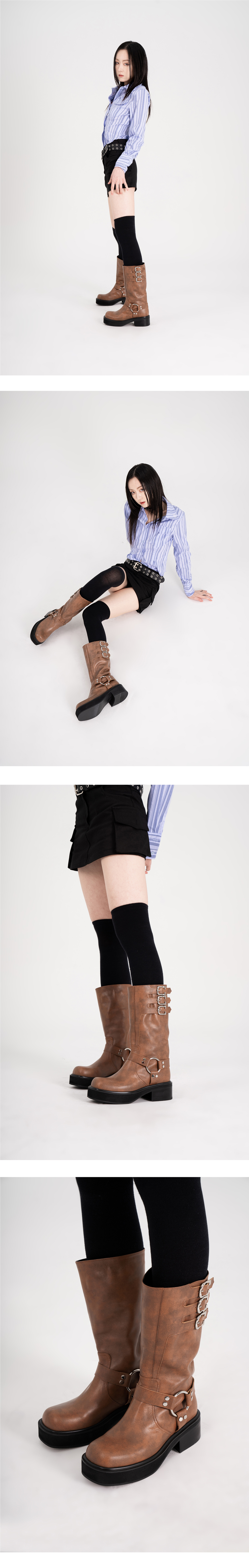 러프넥 619 세이디 바이커 부츠 브라운 | Roughneck | KREAM